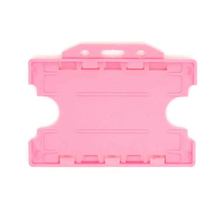 Antimicrobial Pink Dual-Sided ID Card Holders (100 Pack) - ALG ID Cards